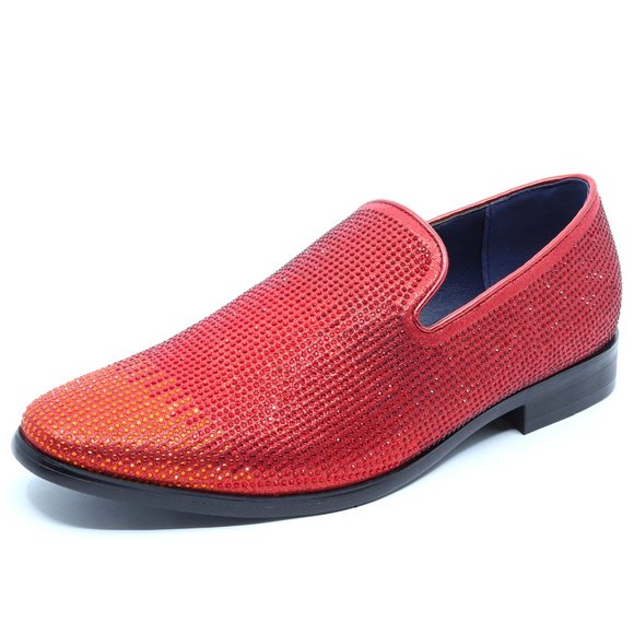 metrocharm | Shoes | Red Mens Rhinestone Designer Classic Smoking Dress ...
